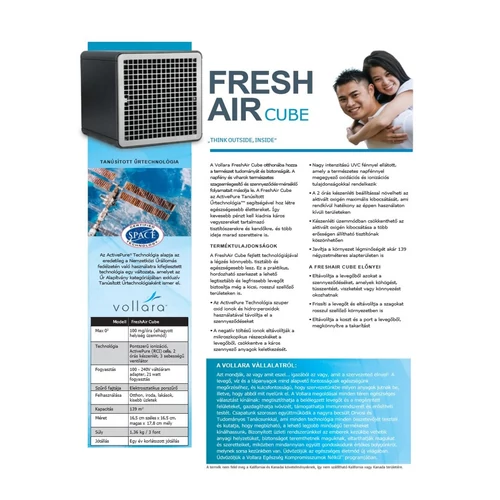 FreshAIR Cube - Hordozható Katalitikus Ionizációs légtisztító ...